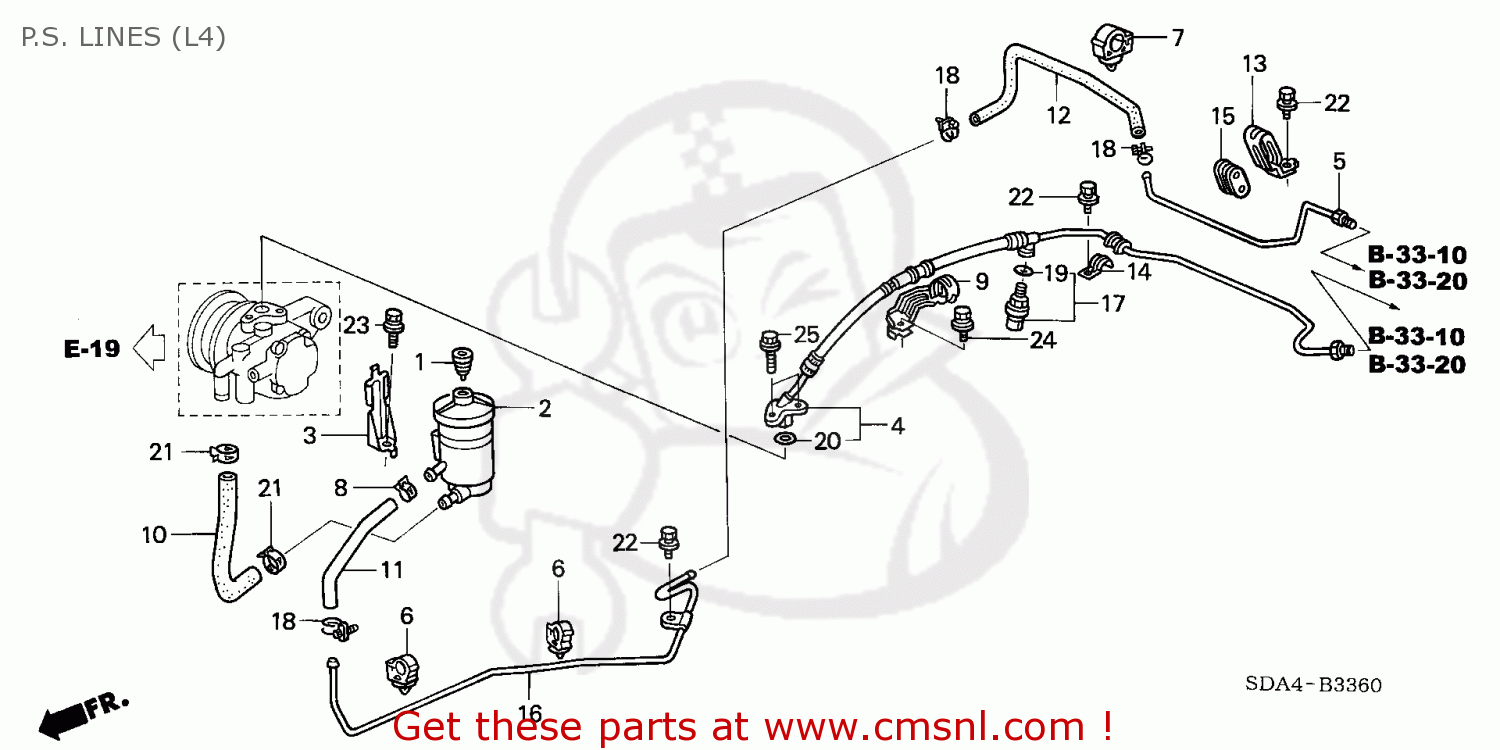 53734SDAA01: Hose P/s Return ( Honda - buy the 53734-SDA-A01 at CMSNL