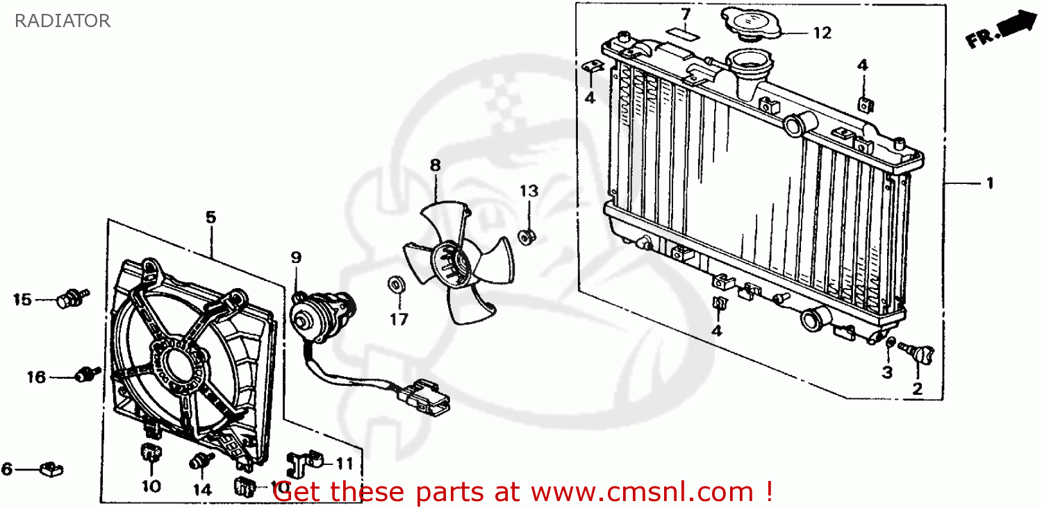 19010PM5305: Radiator Comp Honda - buy the 19010-PM5-305 at CMSNL