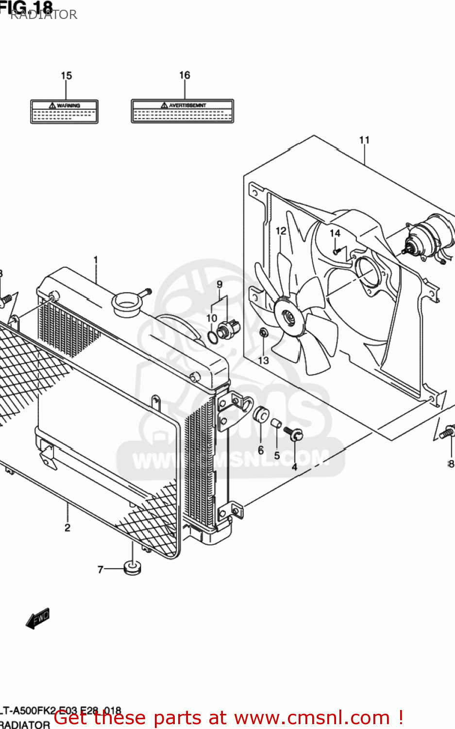 1780003G00: Fan Assy,radiator Suzuki - buy the 17800-03G00 at CMSNL