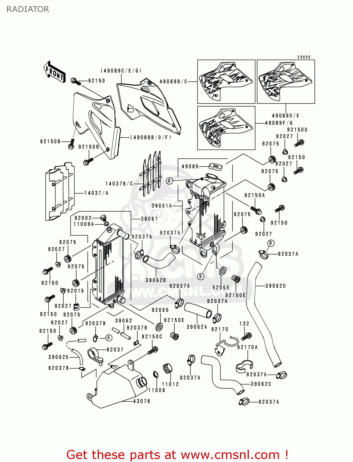4908952036W: Shroud-engine,lh,l.gr Kawasaki - buy the 49089-5203-6W at ...