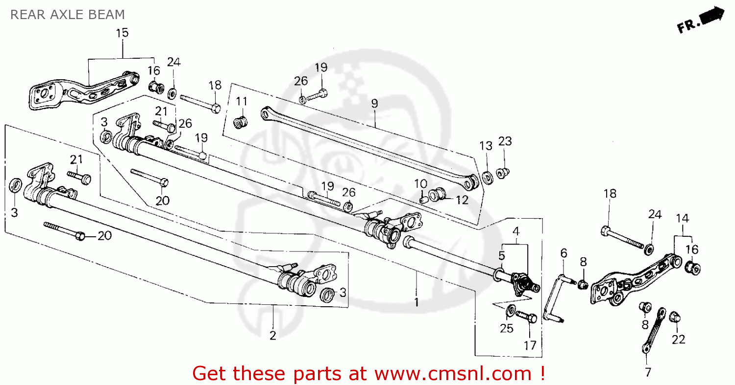 42100SB3605: Beam Assy.,rr.axl Honda - buy the 42100-SB3-605 at CMSNL