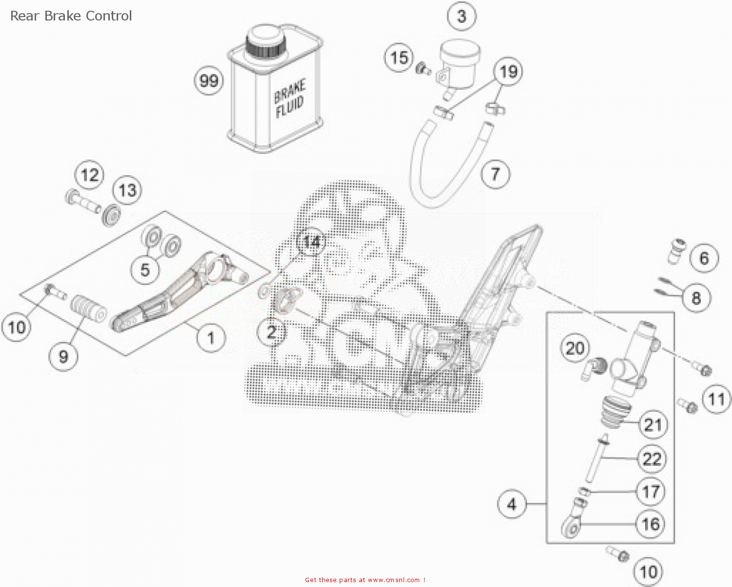 SWIVEL HEAD M6 FOOT BRAKE LEV. for 790 Adventure R Rally EU 2020 ...