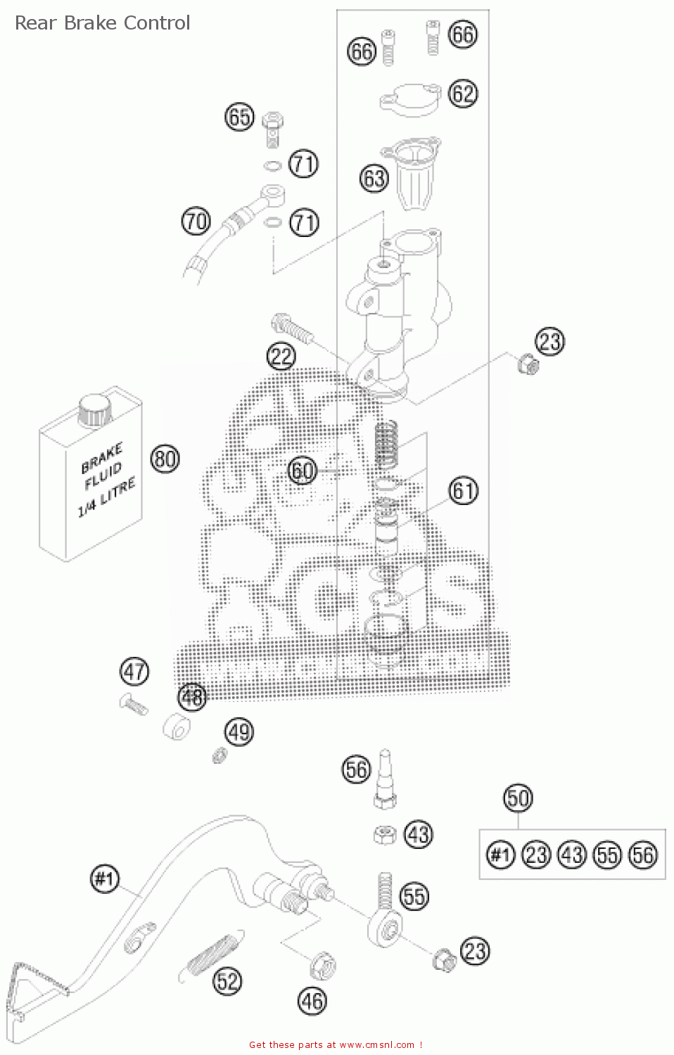 SWIVEL HEAD KA6 03 for 450 EXC RACING Europe 2007 - order at CMSNL