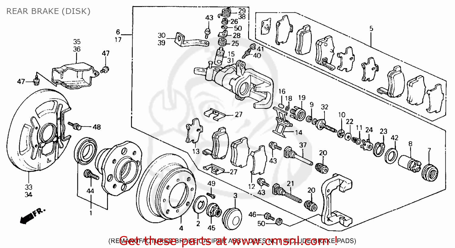 43253SM4953: Splash Guard R Rr Honda - buy the 43253-SM4-953 at CMSNL