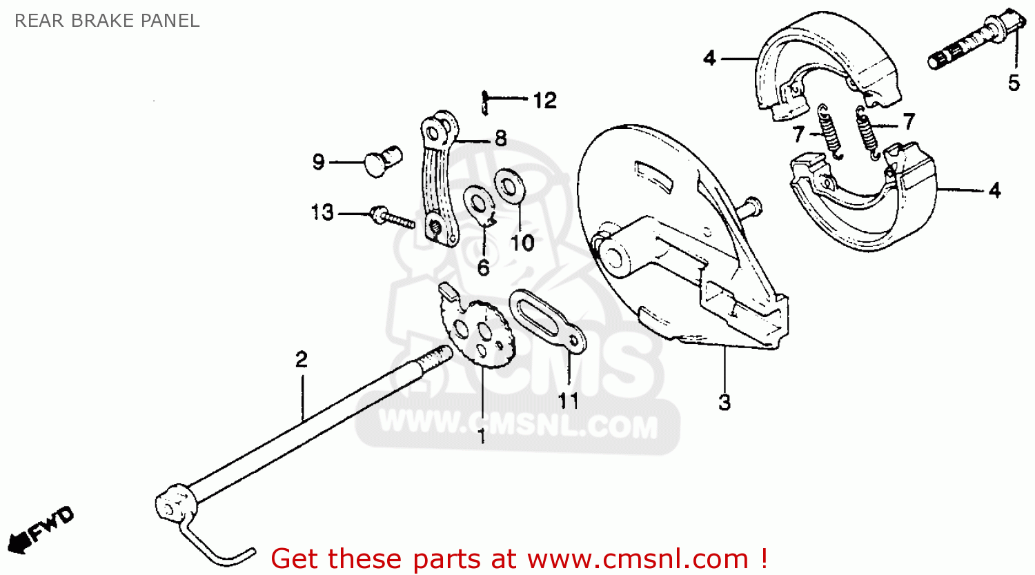 43410KA6000: Arm,rr.brake Honda - buy the 43410-KA6-000 at CMSNL