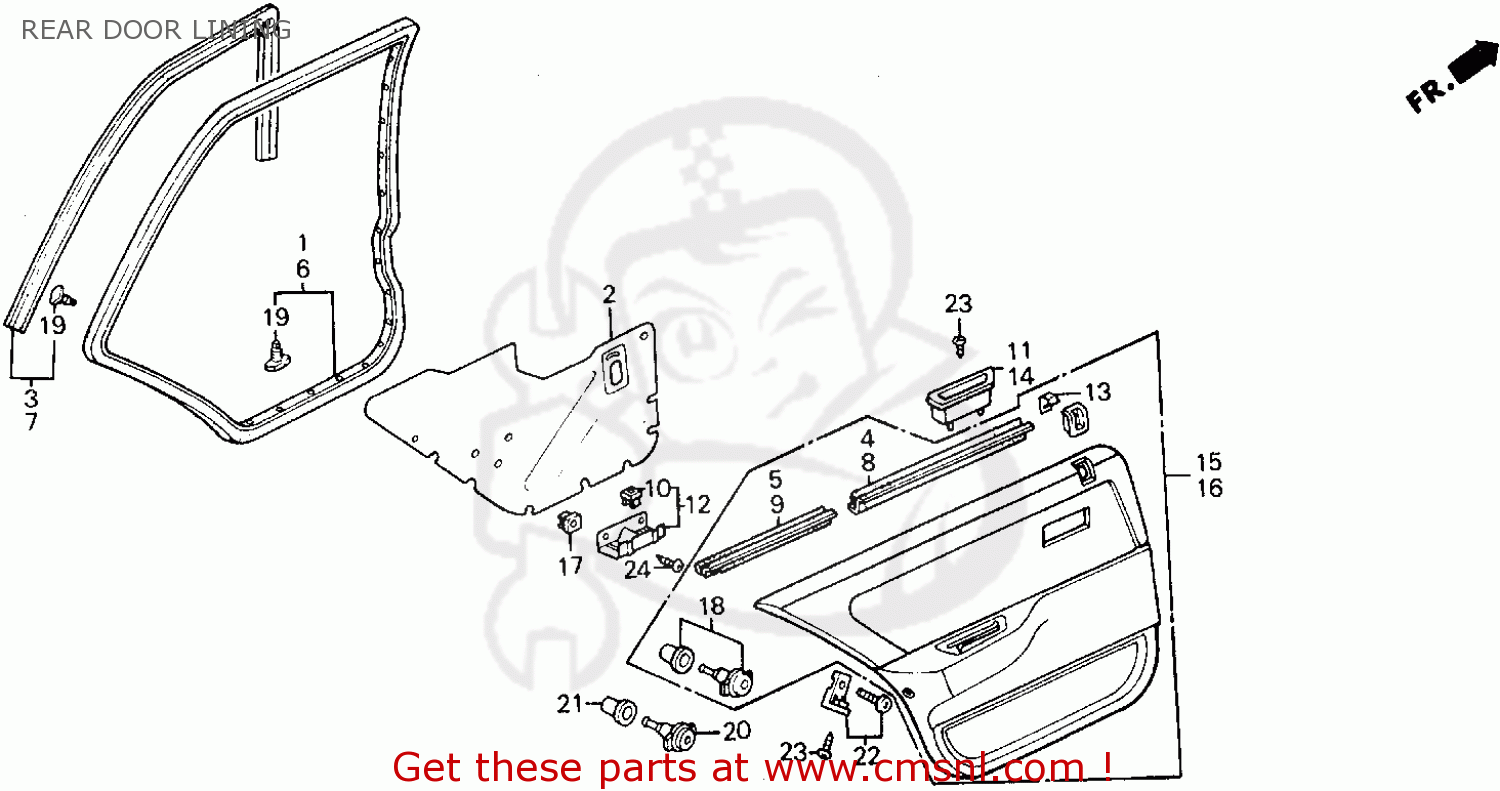 72825SH5003: Sub Seal,r Rr Dr Honda - buy the 72825-SH5-003 at CMSNL