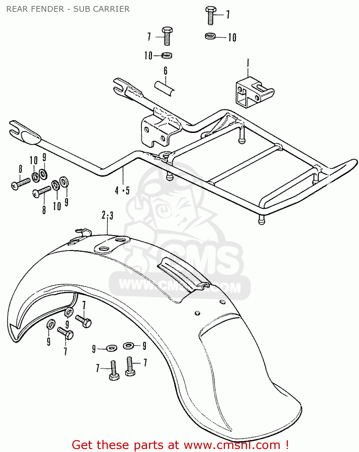 80100124600WF: Fender Comp.,rear Honda - buy the 80100-124-600WF at CMSNL