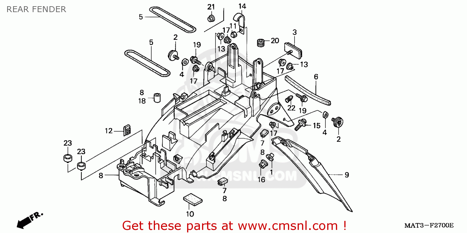 80100MATD00: Fender,rear Honda - buy the 80100-MAT-D00 at CMSNL
