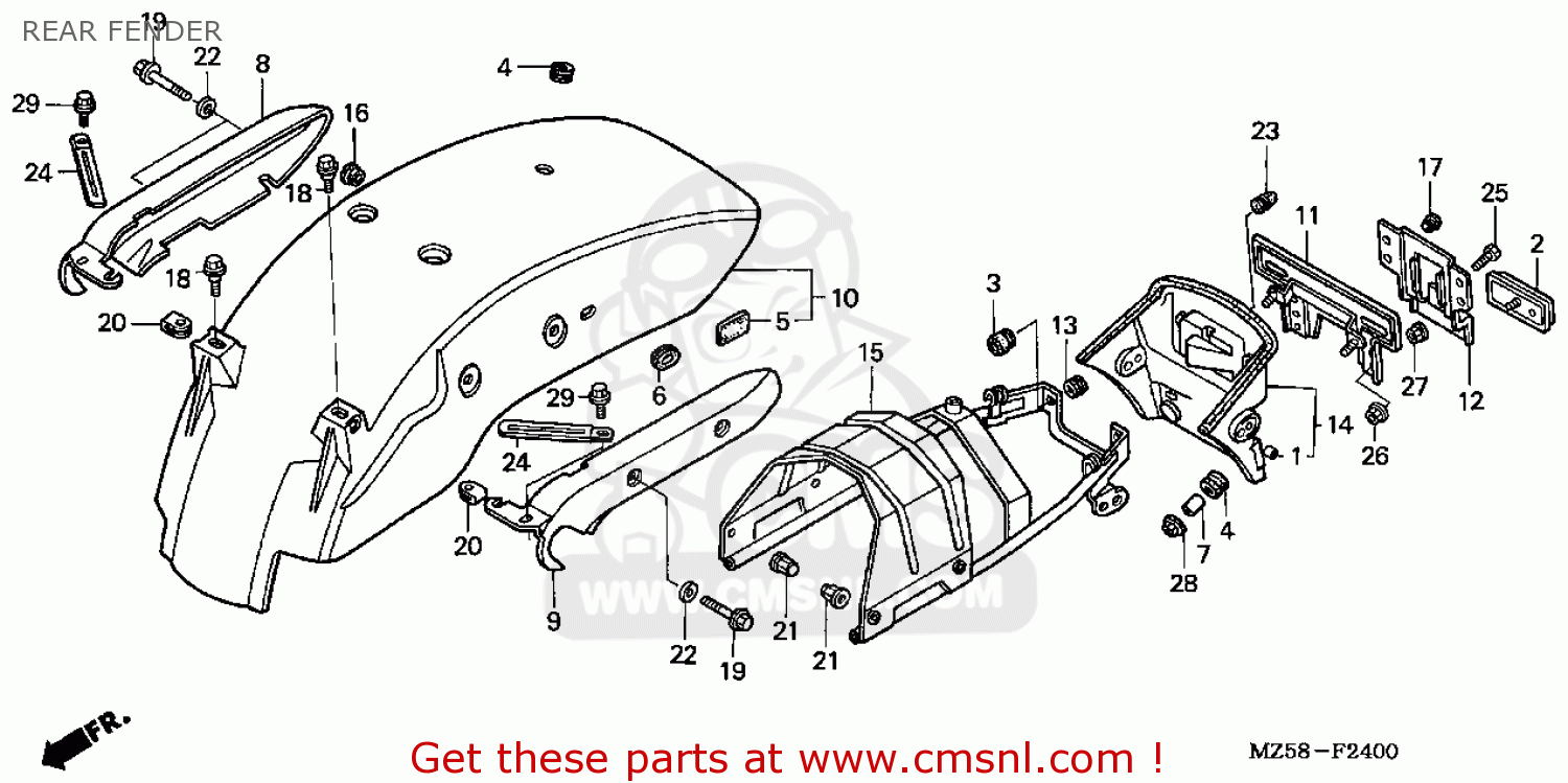 80100MZ5000YA: Fender B *pb215c* Honda - buy the 80100-MZ5-000YA at CMSNL