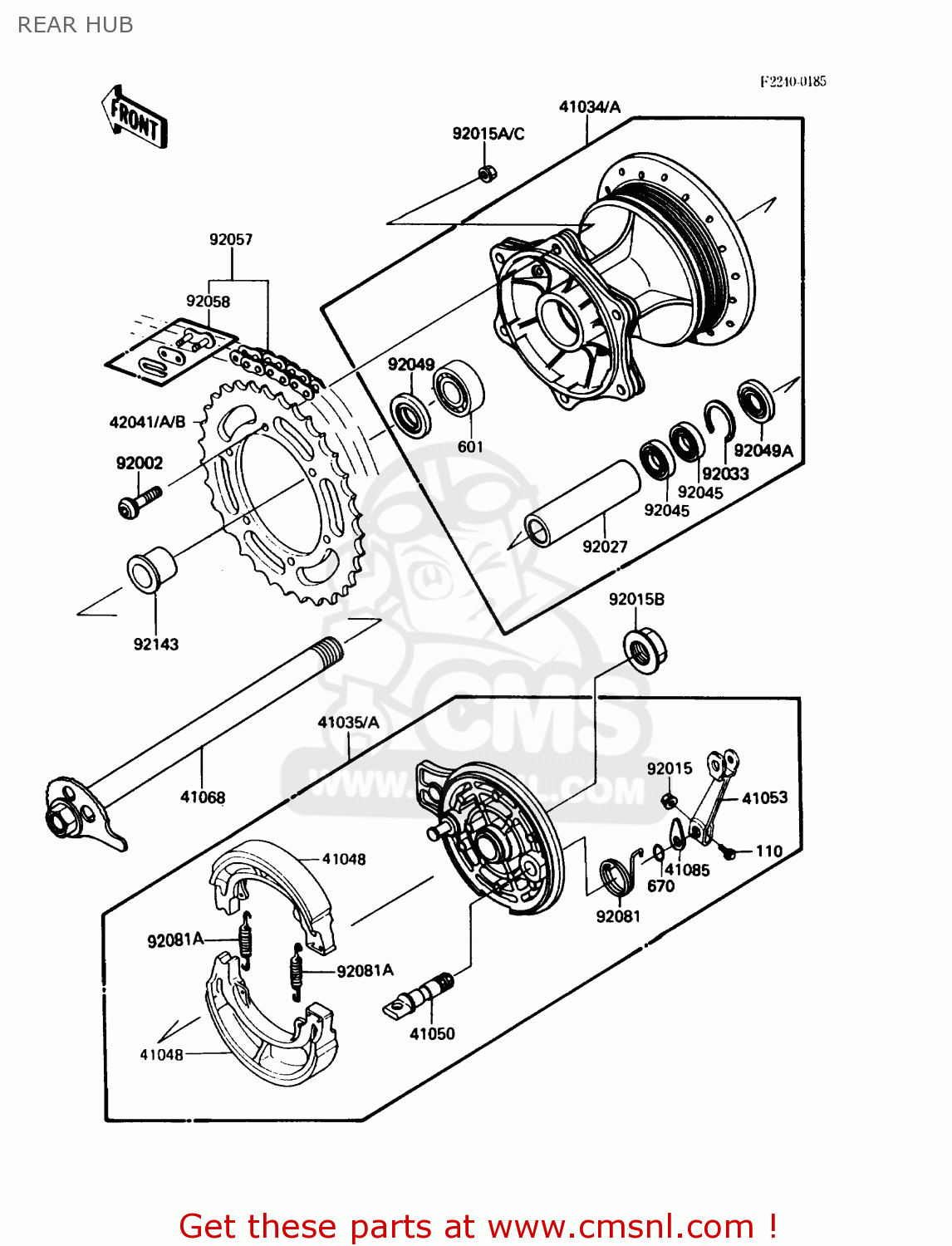 410681211: Axle,rr Kawasaki - buy the 41068-1211 at CMSNL