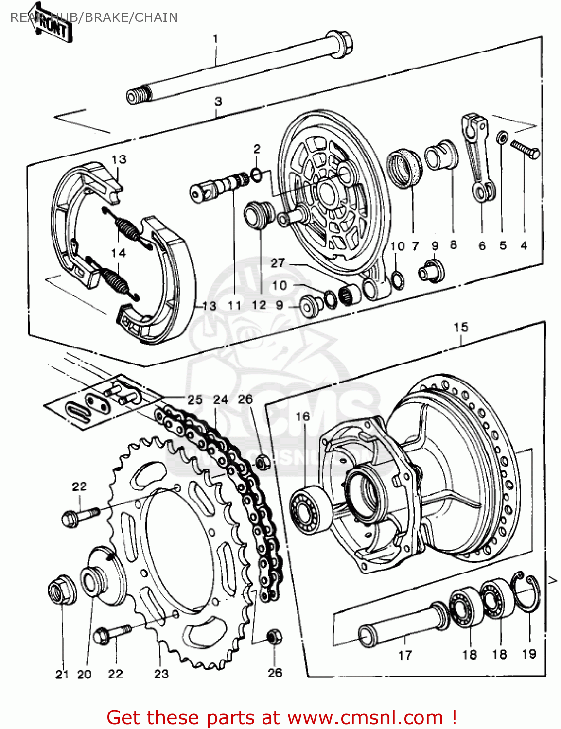 410684002: Axle,rr Kawasaki - buy the 41068-4002 at CMSNL
