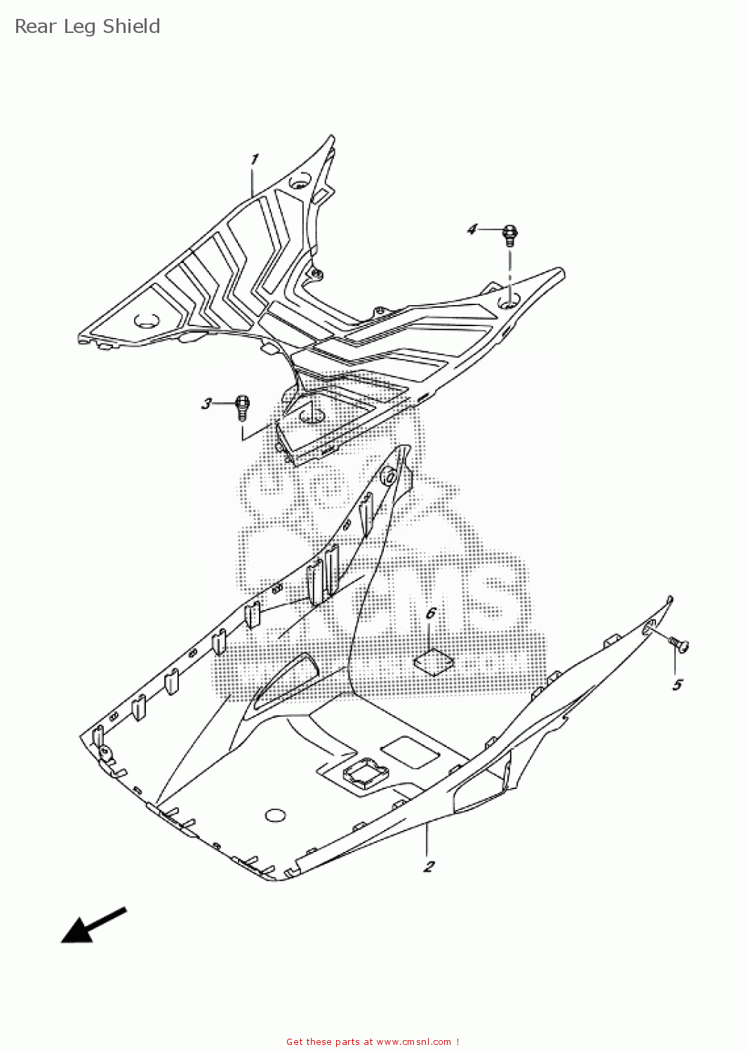 4812140J00291: Shield,leg Rear Suzuki - buy the 48121-40J00-291 at CMSNL