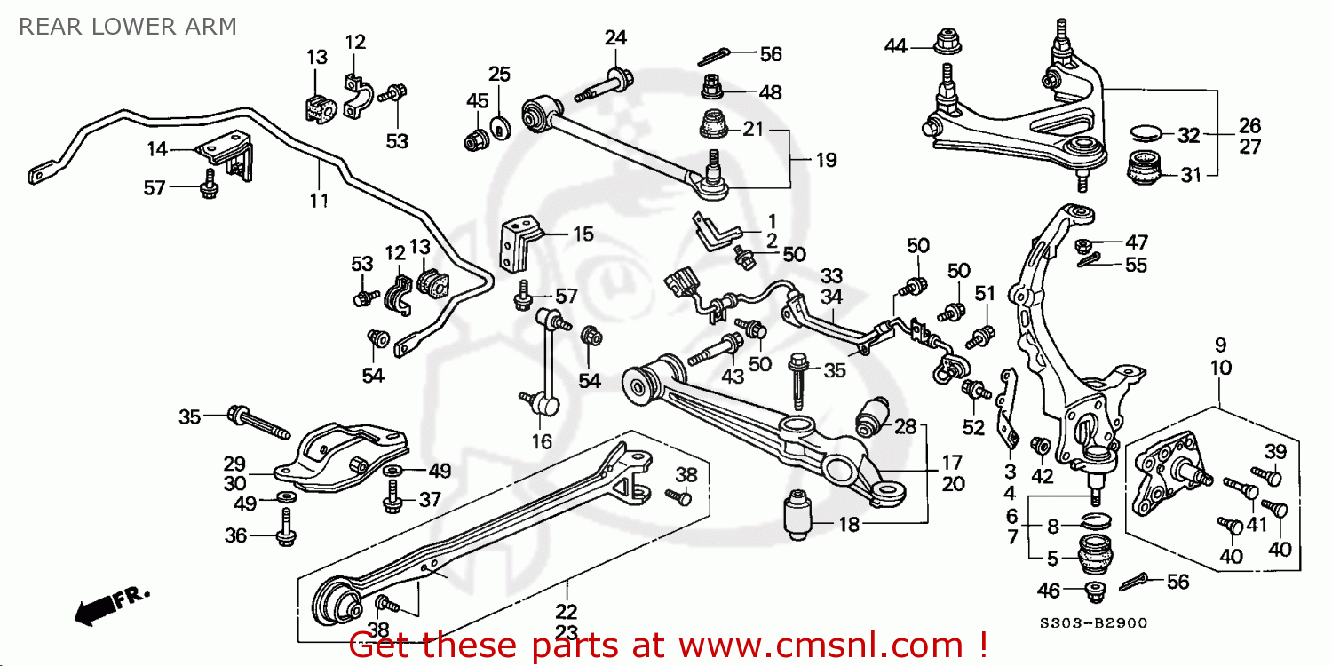 LWR-ARM COMP,L RR for PRELUDE 1999 (X) 2DR TYPESH (KA) - order at CMSNL