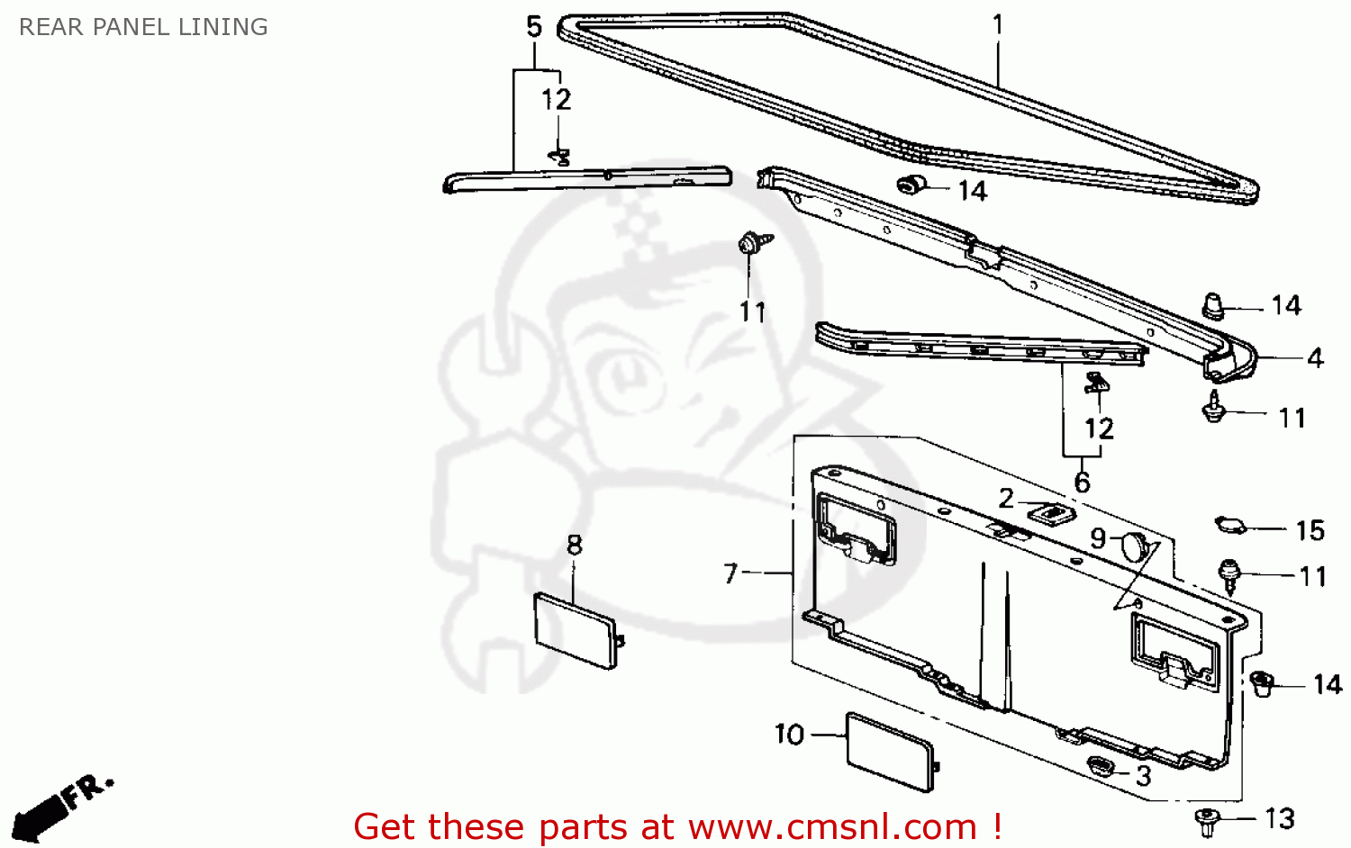 83862SE0000: Cover, Rr. Panel Honda - buy the 83862-SE0-000 at CMSNL