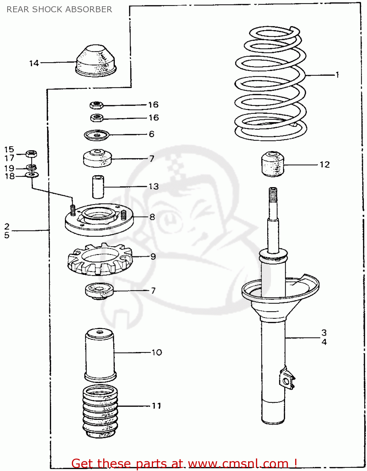 52612SA0054: Damper Unit,l.rr. Honda - buy the 52612-SA0-054 at CMSNL