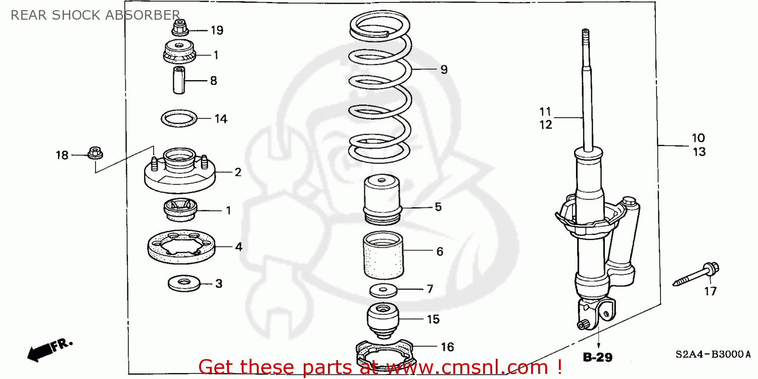 52612S2AA06: Damper Unit,l Rr Honda - buy the 52612-S2A-A06 at CMSNL