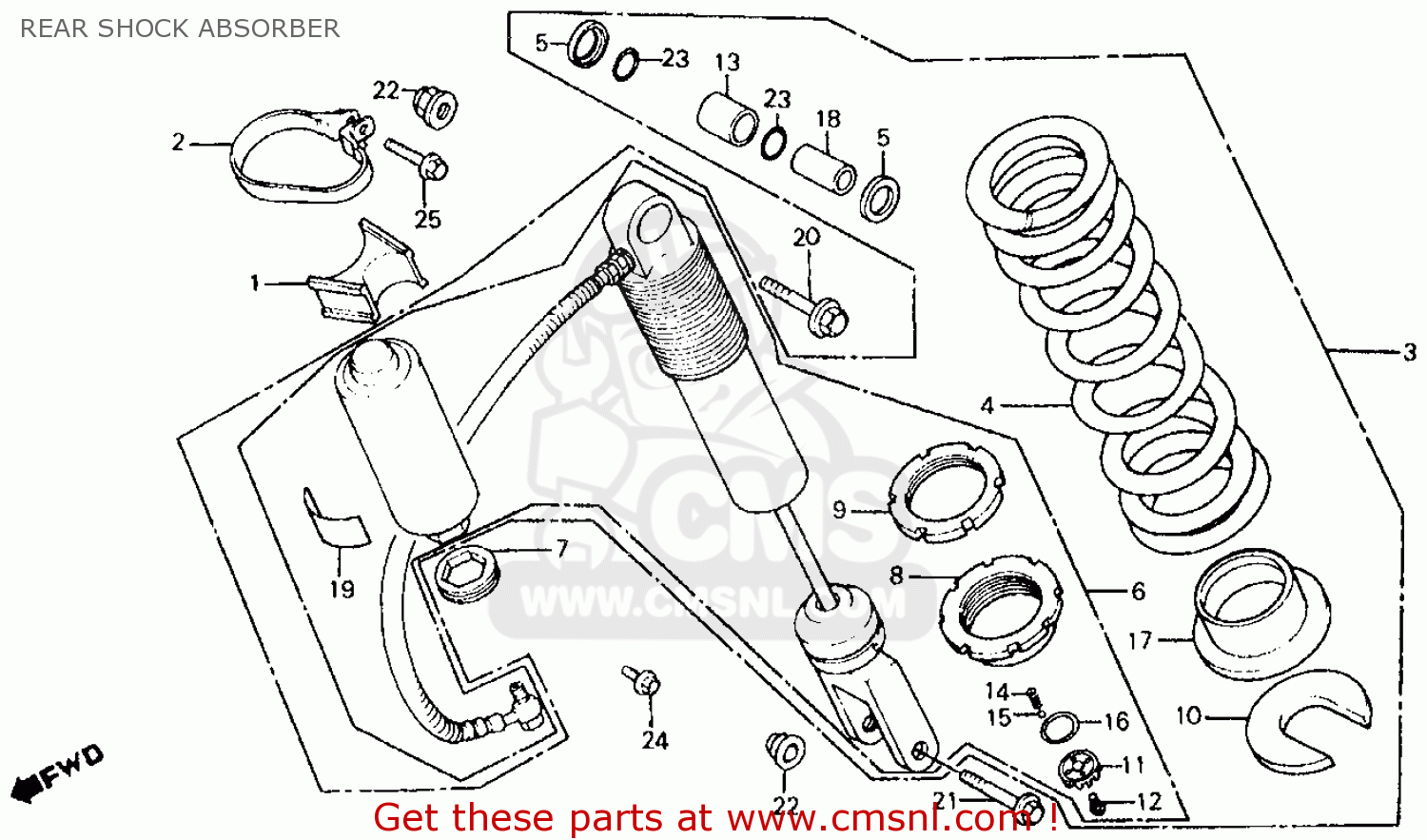 52412965003: Shock, Sub-tank Honda - buy the 52412-965-003 at CMSNL