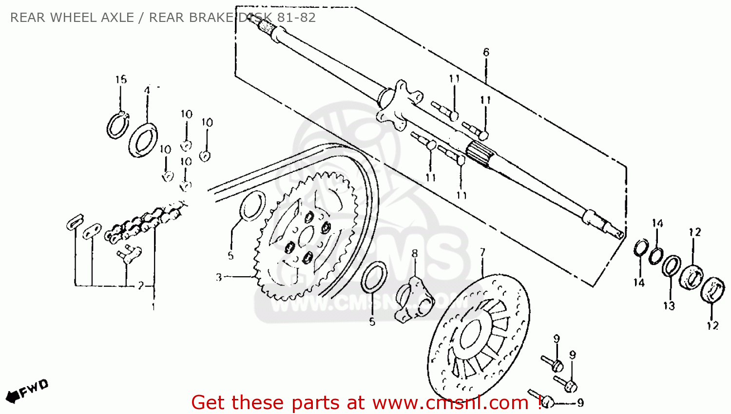 42310961000: Axle, Rr. Wheel Honda - buy the 42310-961-000 at CMSNL