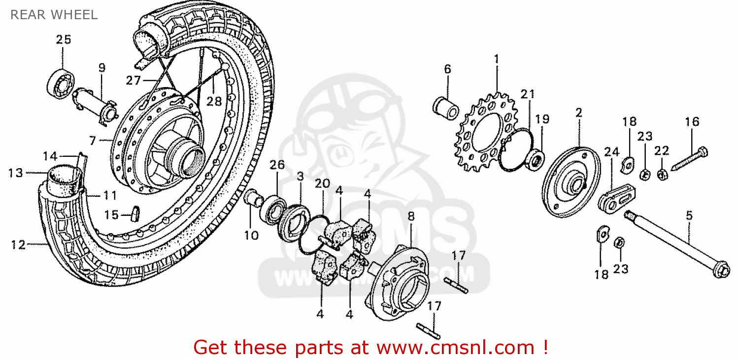 cb550 rear wheel & rear set issues