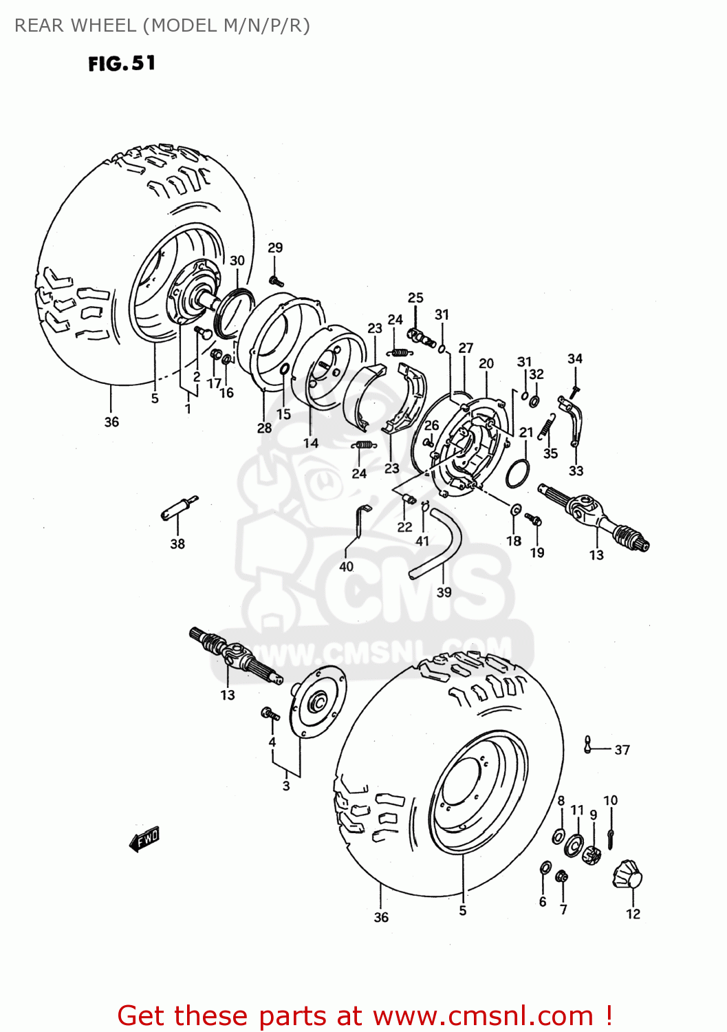 6411039D10: Hub Comp,rear,left Suzuki - buy the 64110-39D10 at CMSNL