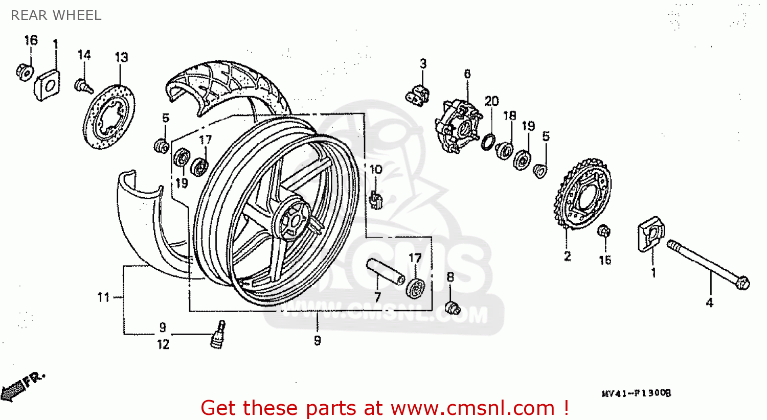 42301KV3770: Axle,rr.wheel Honda - buy the 42301-KV3-770 at CMSNL