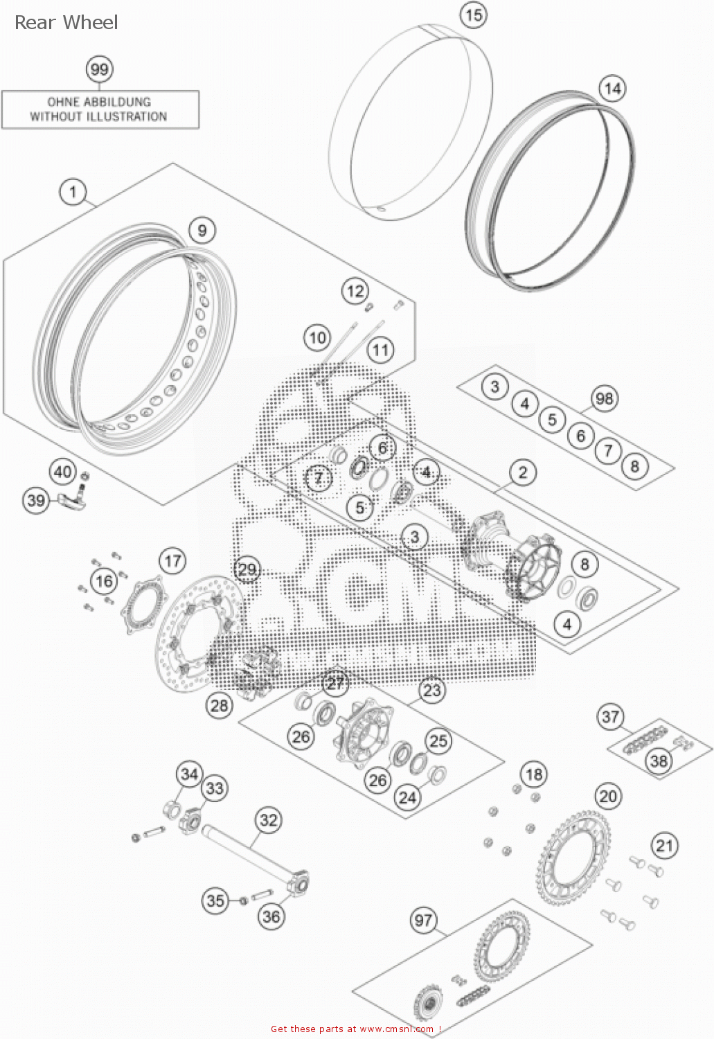 REAR HUB CPL. for 790 Adventure R - CKD PH 2020 - order at CMSNL