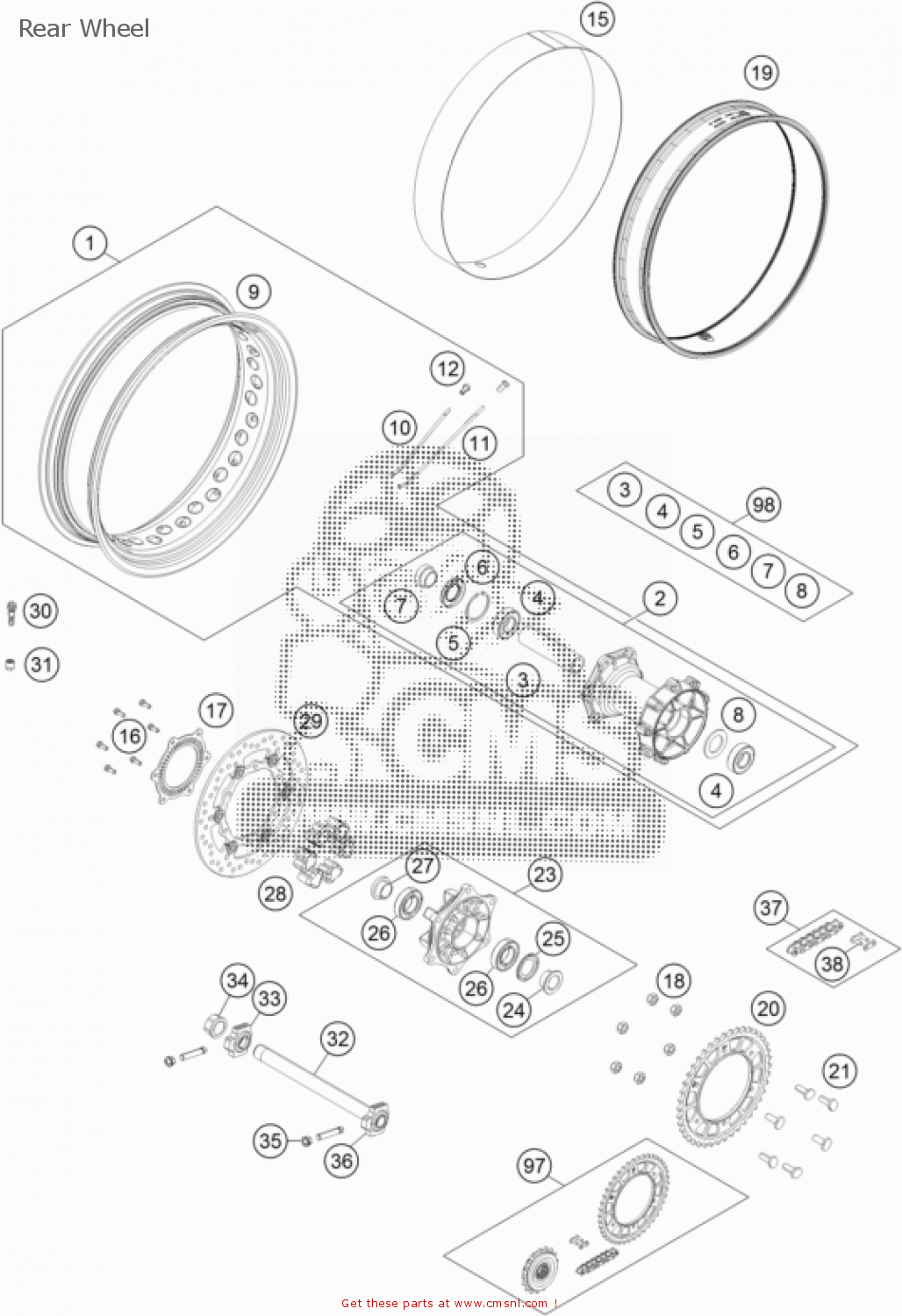 RIM 4,5X18'' TL BL.W.STICKER for 790 Adventure R - CKD PH 2020 - order at CMSNL