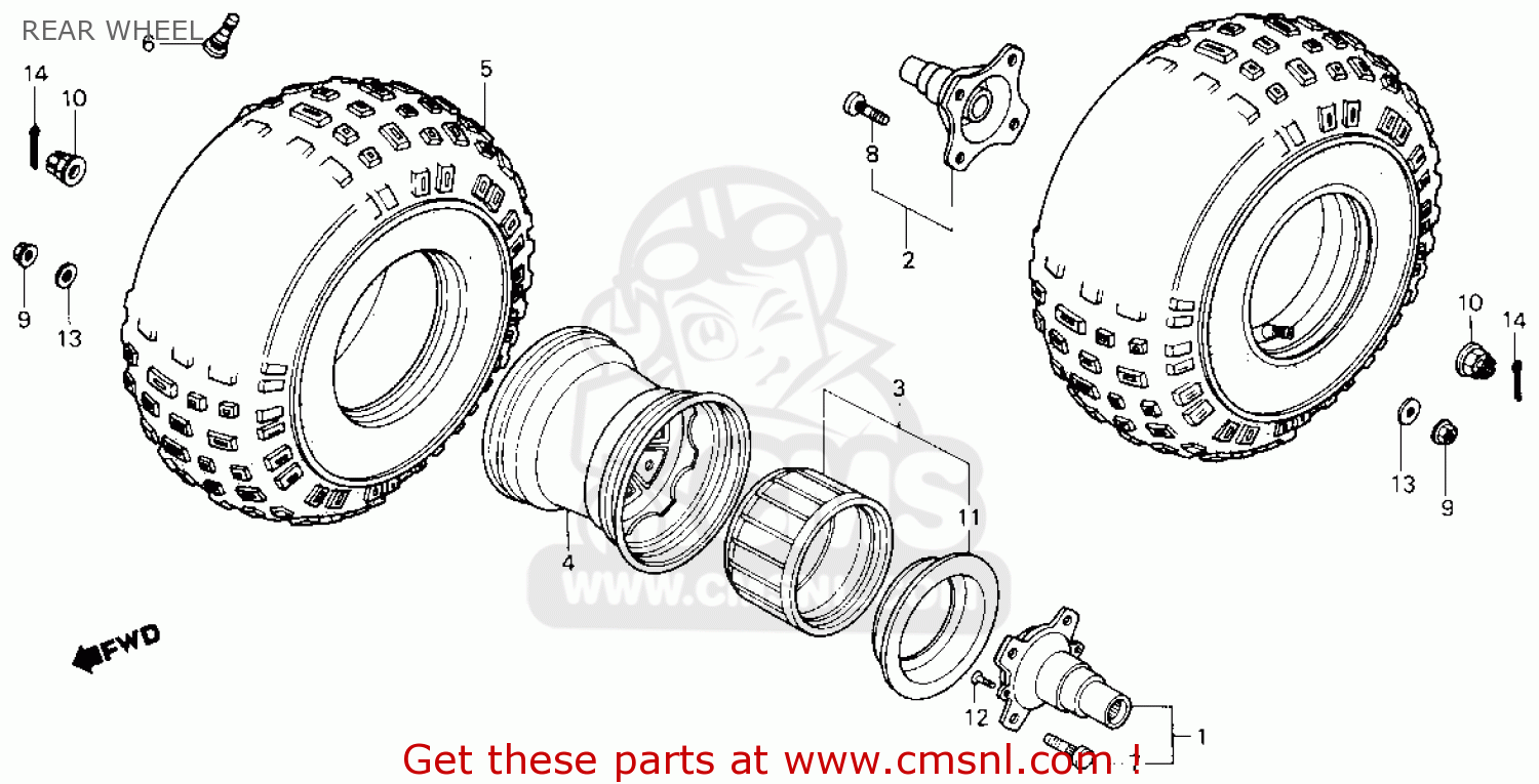 HUB COMP,L REAR for ATC250ES BIG RED1985 (F) USA - order at CMSNL