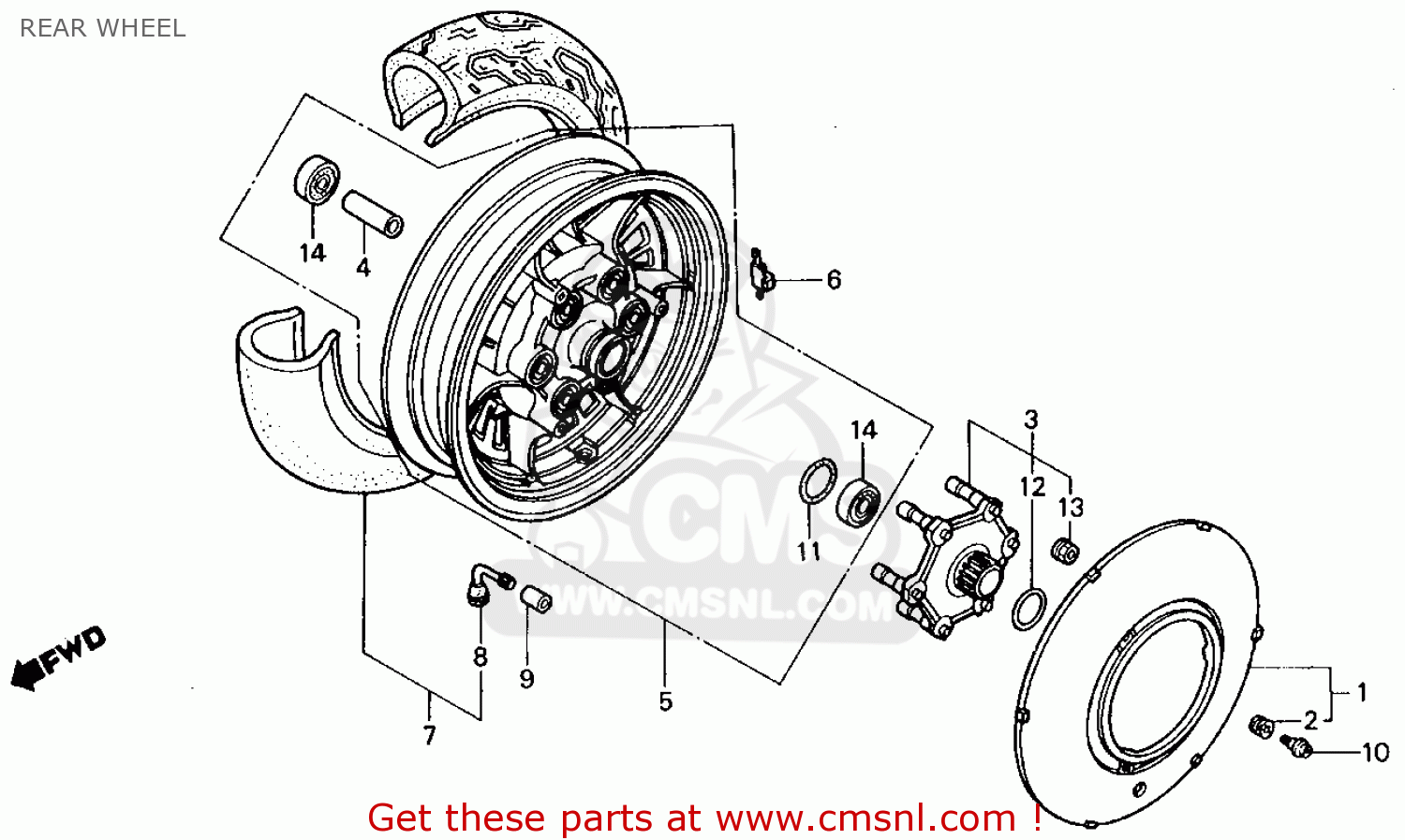 42650MN0315: Wheel Set Rr Honda - buy the 42650-MN0-315 at CMSNL