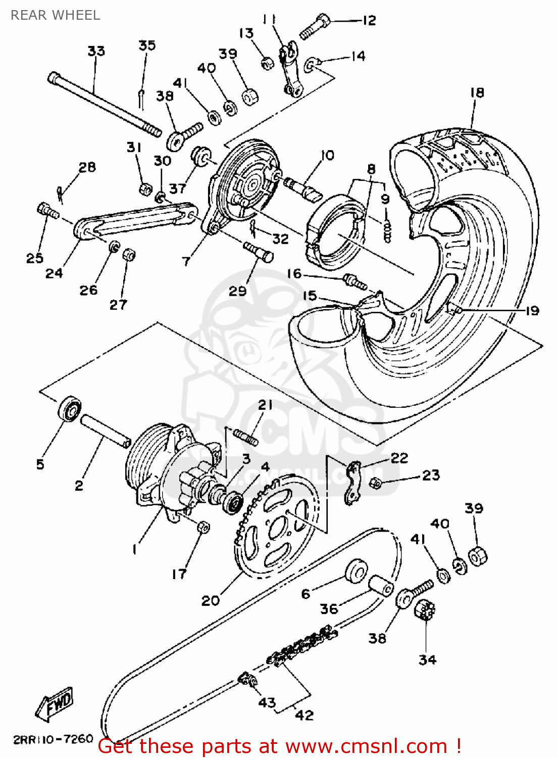PLATE, BRAKE SHOE for YSR50 1990 (L) USA - order at CMSNL