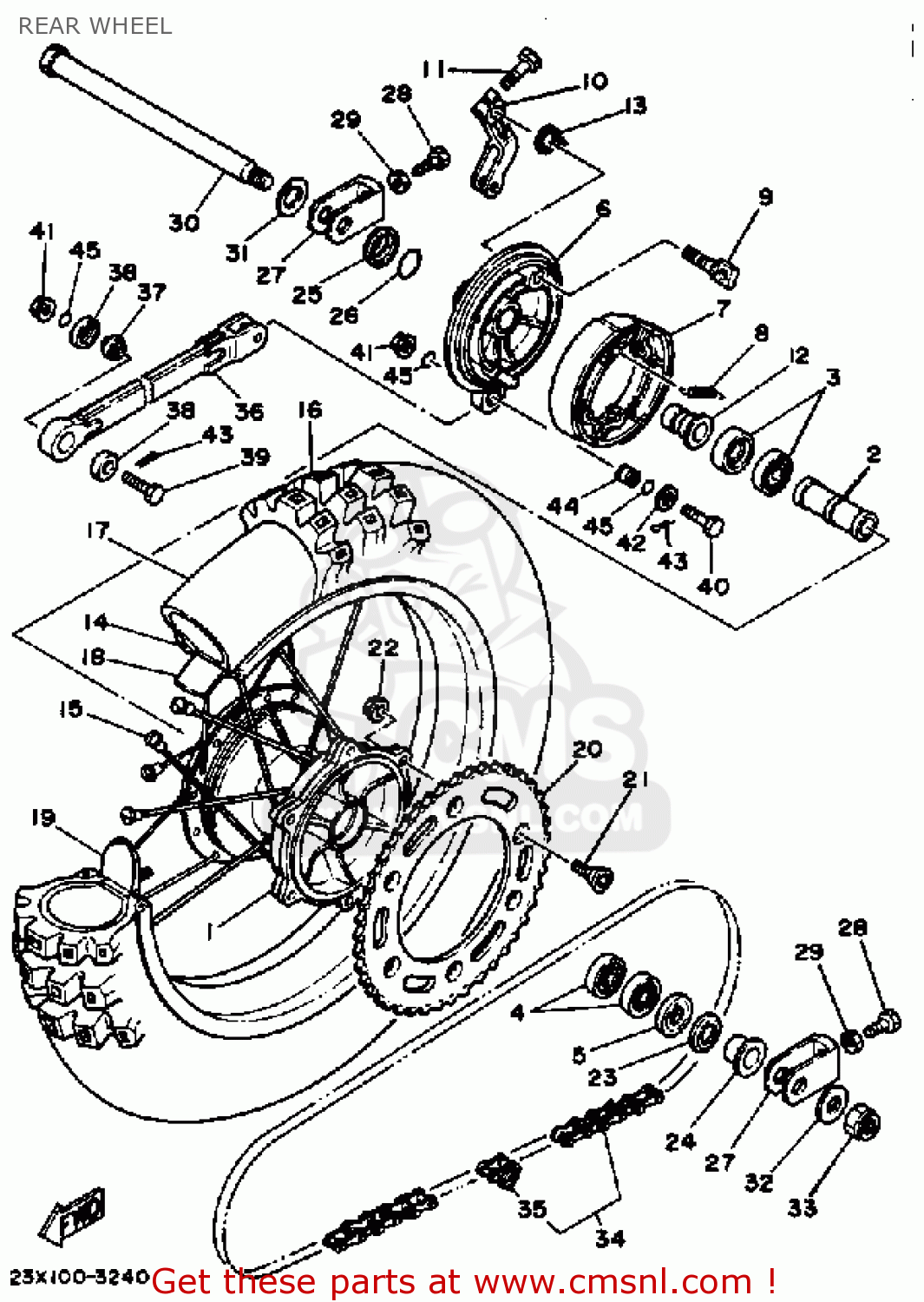 23X2533000: Brake Shoe Comp. Yamaha - buy the 23X-25330-00 at CMSNL