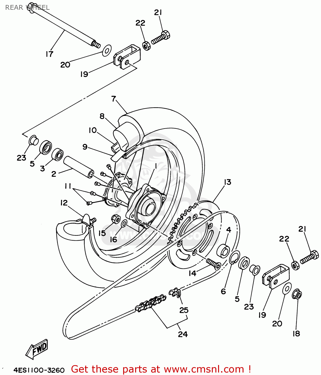 5PA2544800: Sprocket, Driven (48t) Yamaha - buy the 5PA-25448-00 at CMSNL