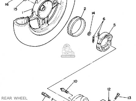 14T253900135: Rear Wheel Comp. Yamaha - buy the 14T-25390-01-35 at CMSNL