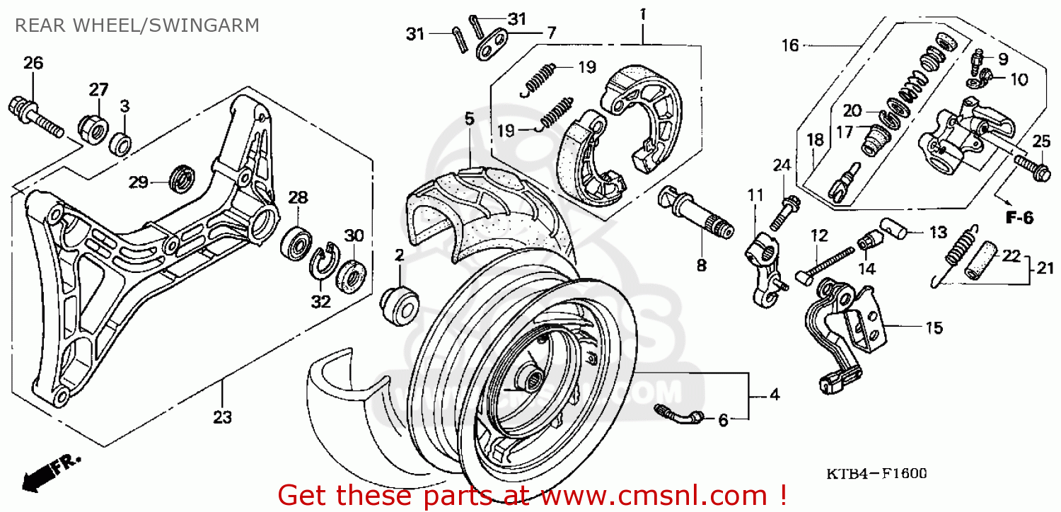 52000KTB010: Swingarm Assy. Honda - buy the 52000-KTB-010 at CMSNL
