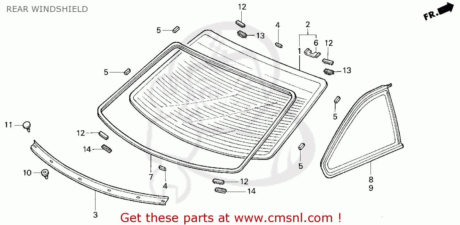COVER,RR WSHLD LW for ACCORD E2/V-6 E2 1995 (S) 4DR DX ABS (KA,KL ...