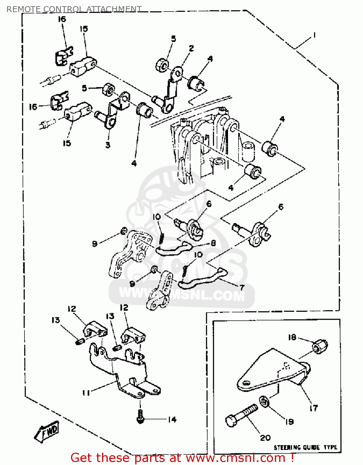 6L24850111: Remote Cont. Attachment Assy. Yamaha - buy the 6L2-48501-11 ...