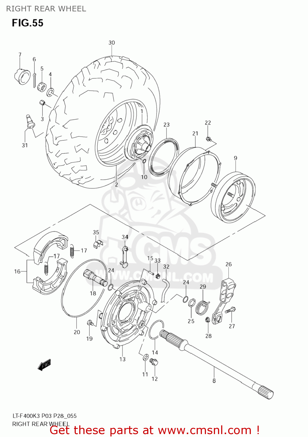6471138F20: Axle,rr,r Suzuki - buy the 64711-38F20 at CMSNL