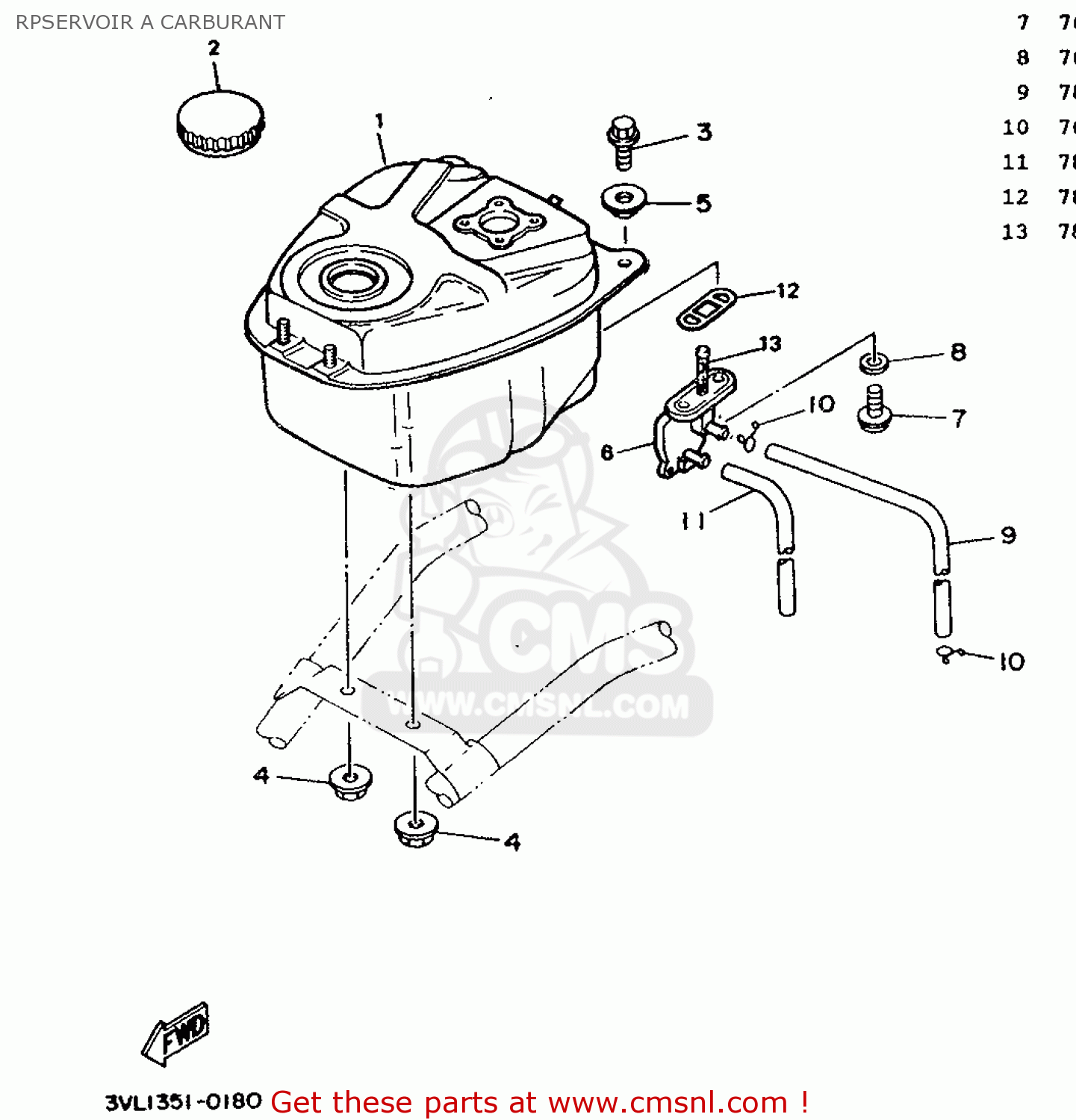 3VLF41100011: Fuel Tank Comp. Yamaha - buy the 3VL-F4110-00-11 at CMSNL