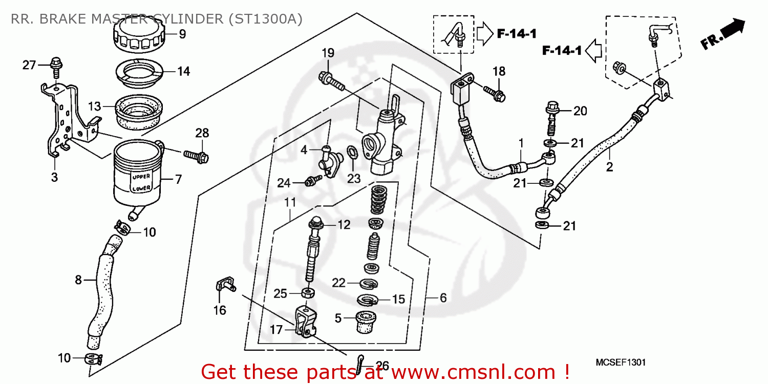 43320MCSB91: Hose Comp. A, Sub Brake Honda - buy the 43320-MCS-B91 at CMSNL