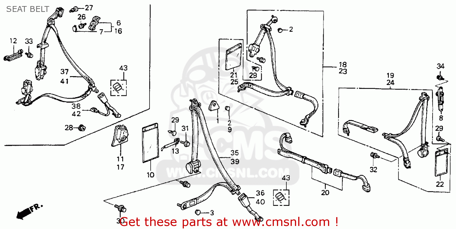 828A0SE3A17ZC: S/blt, L. *nh89l* Honda - buy the 828A0-SE3-A17ZC at CMSNL