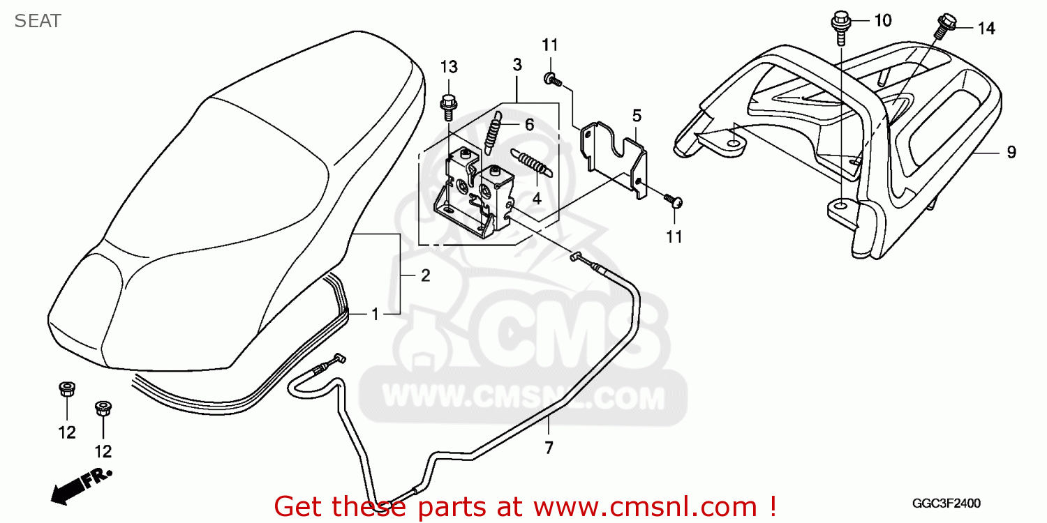 77240GCCC50: Cable,seat Lock Honda - buy the 77240-GCC-C50 at CMSNL