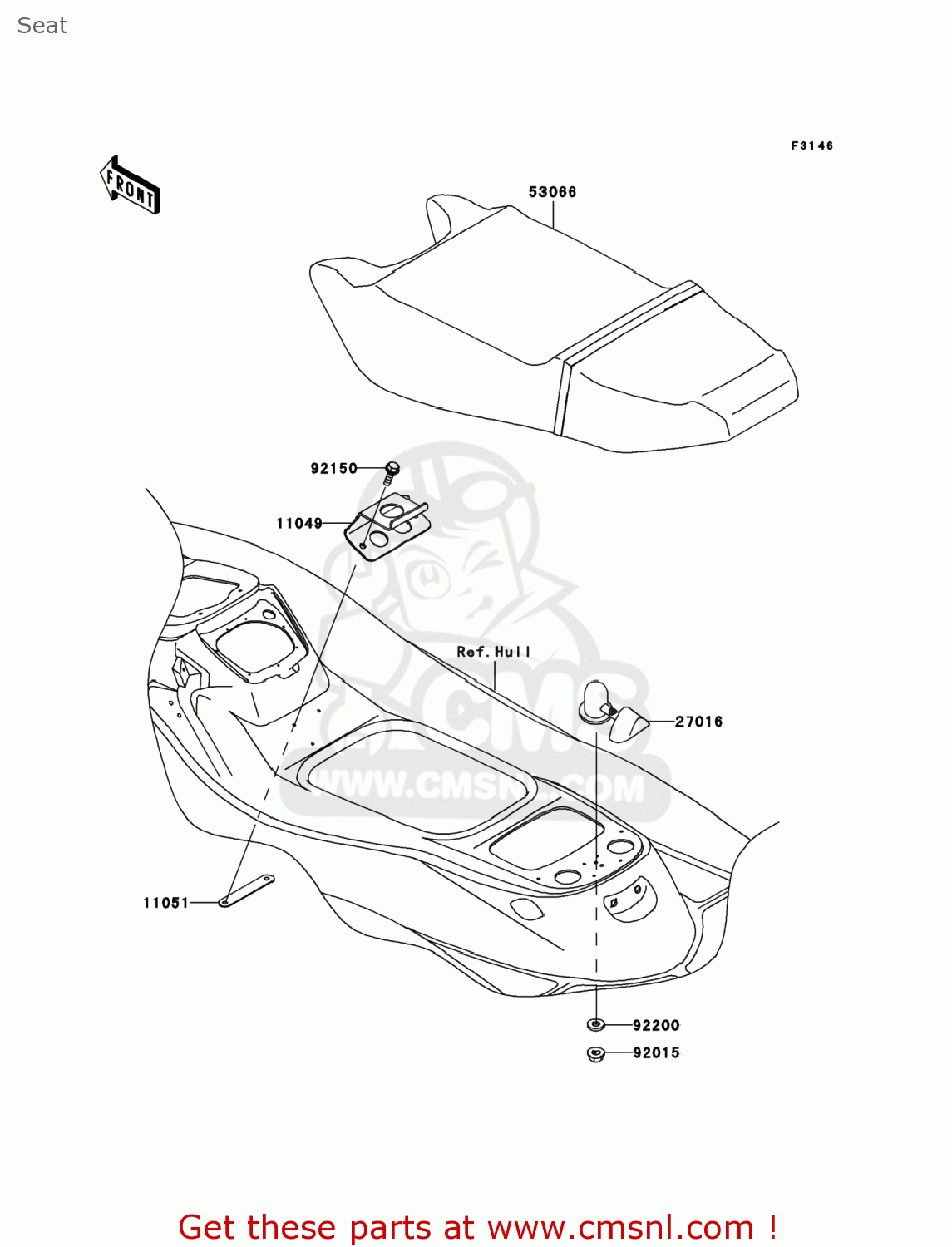 530663704304: Seat-assy,s.blue Kawasaki - buy the 53066-3704-304 at CMSNL