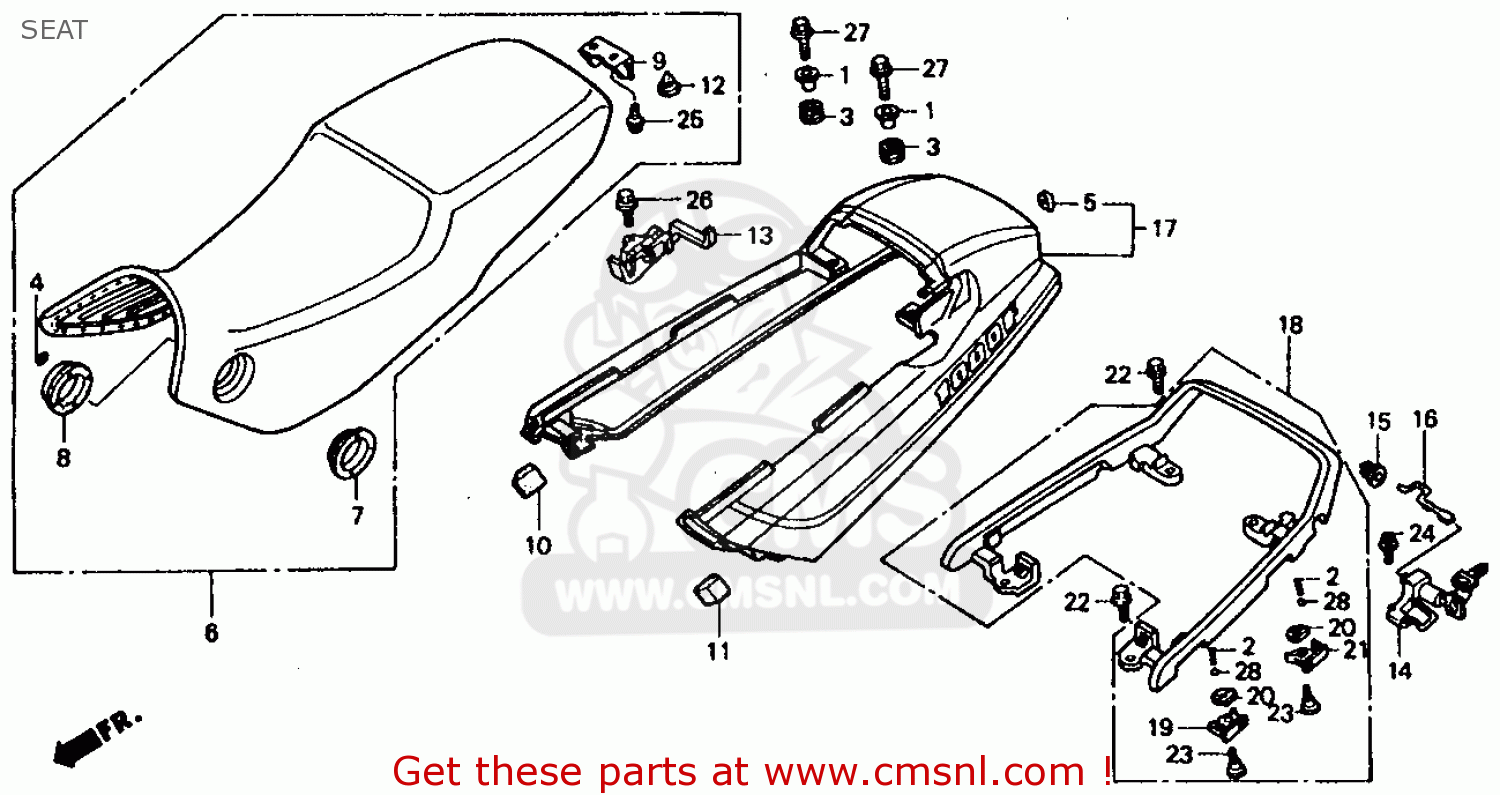 77300MS2670ZB: Rail Assy.*nh196* Honda - buy the 77300-MS2-670ZB at CMSNL