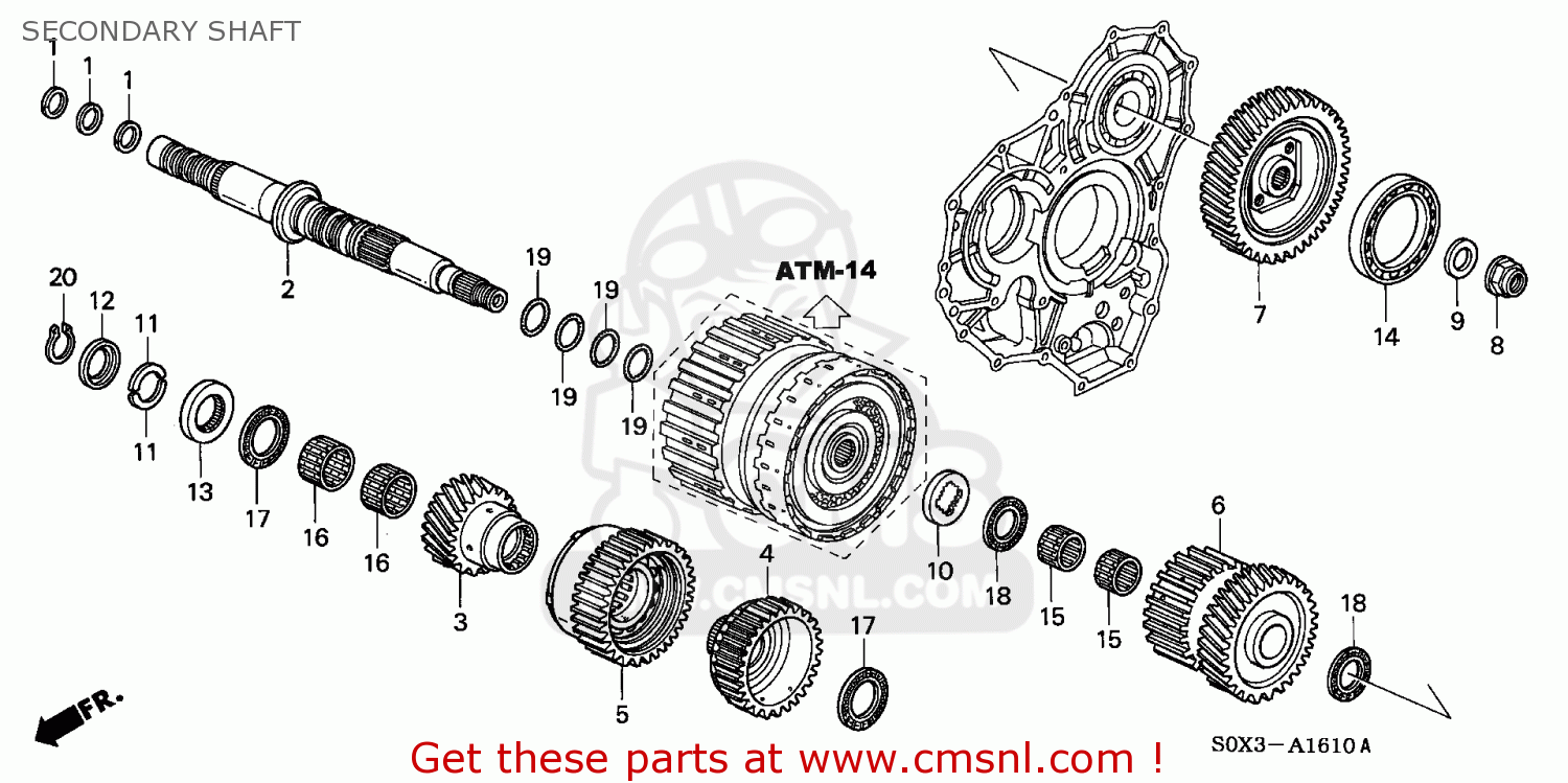 23420RAY005: Hub Comp.,s-low C Honda - buy the 23420-RAY-005 at CMSNL
