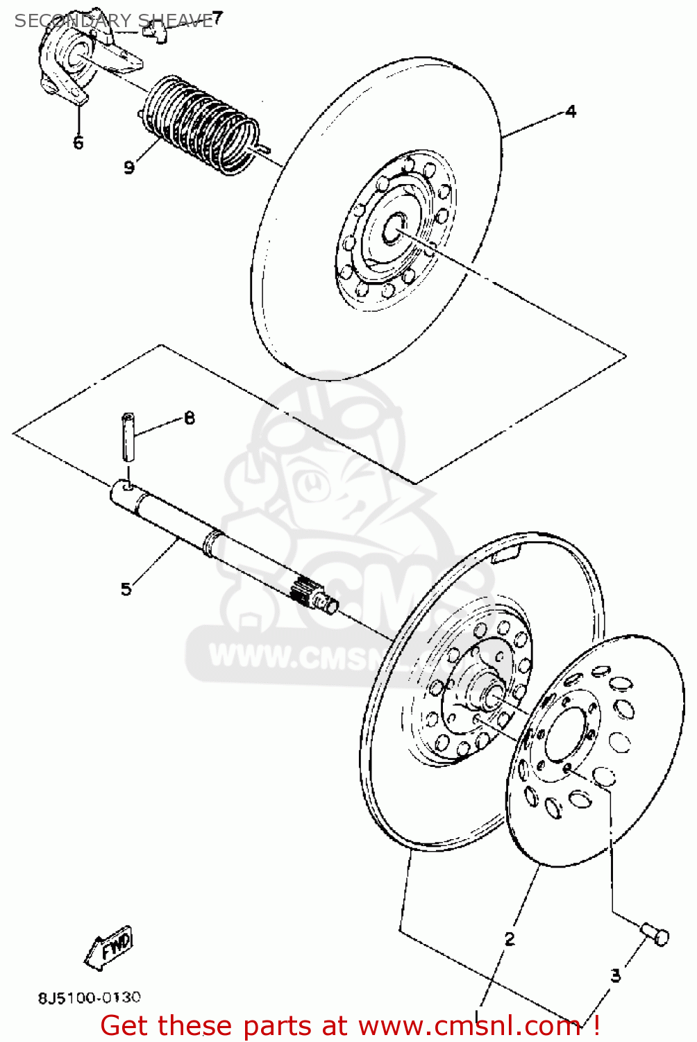 8G81766001: Secondary Fixed Sheave Comp. Yamaha - buy the 8G8-17660-01 ...