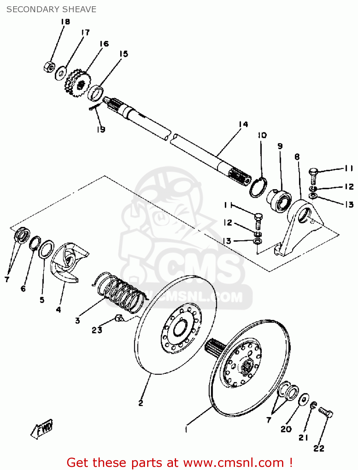 8F21767000: Secondary Sliding Sheave Comp Yamaha - buy the 8F2-17670-00 ...