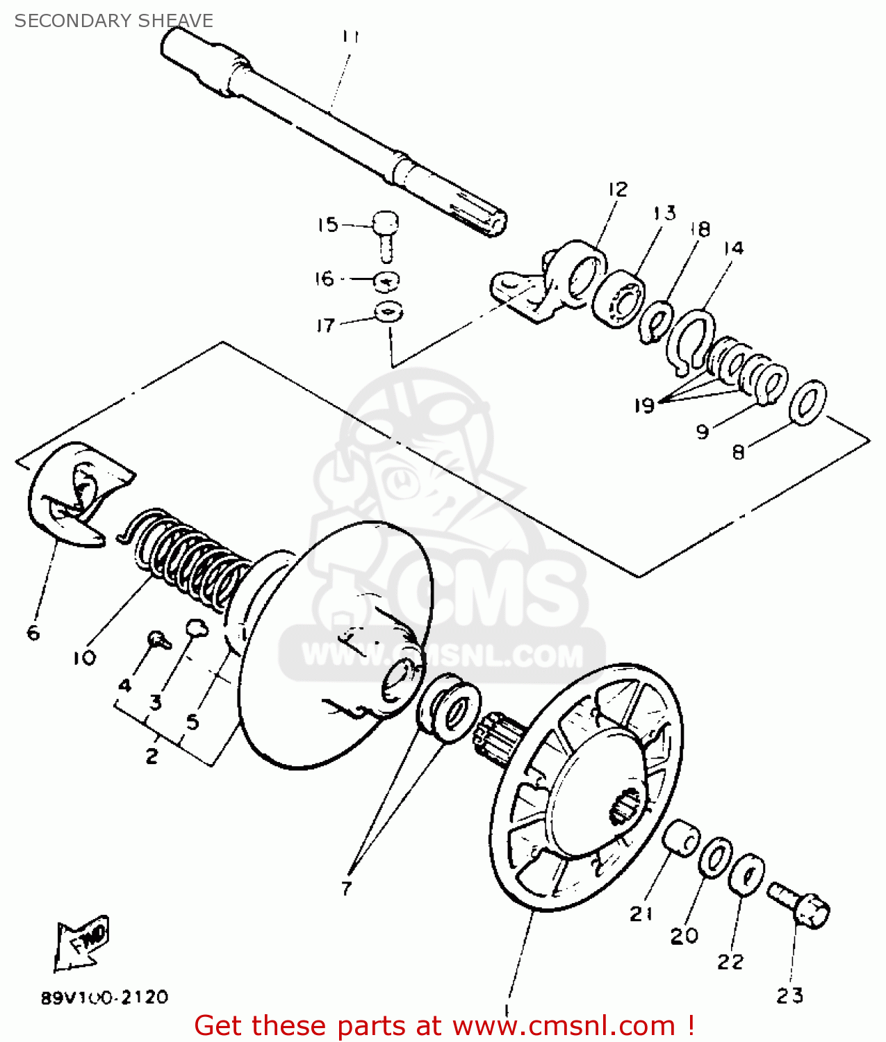 88T1768001: Secondary Shaft Comp. Yamaha - buy the 88T-17680-01 at CMSNL