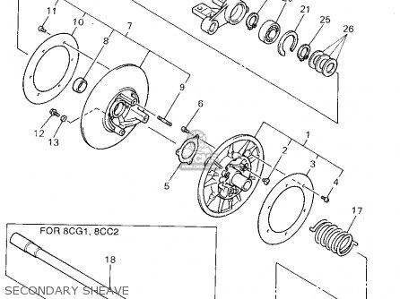 8BV1766001: Secondary Fixed Sheave Comp. Yamaha - buy the 8BV-17660-01 ...