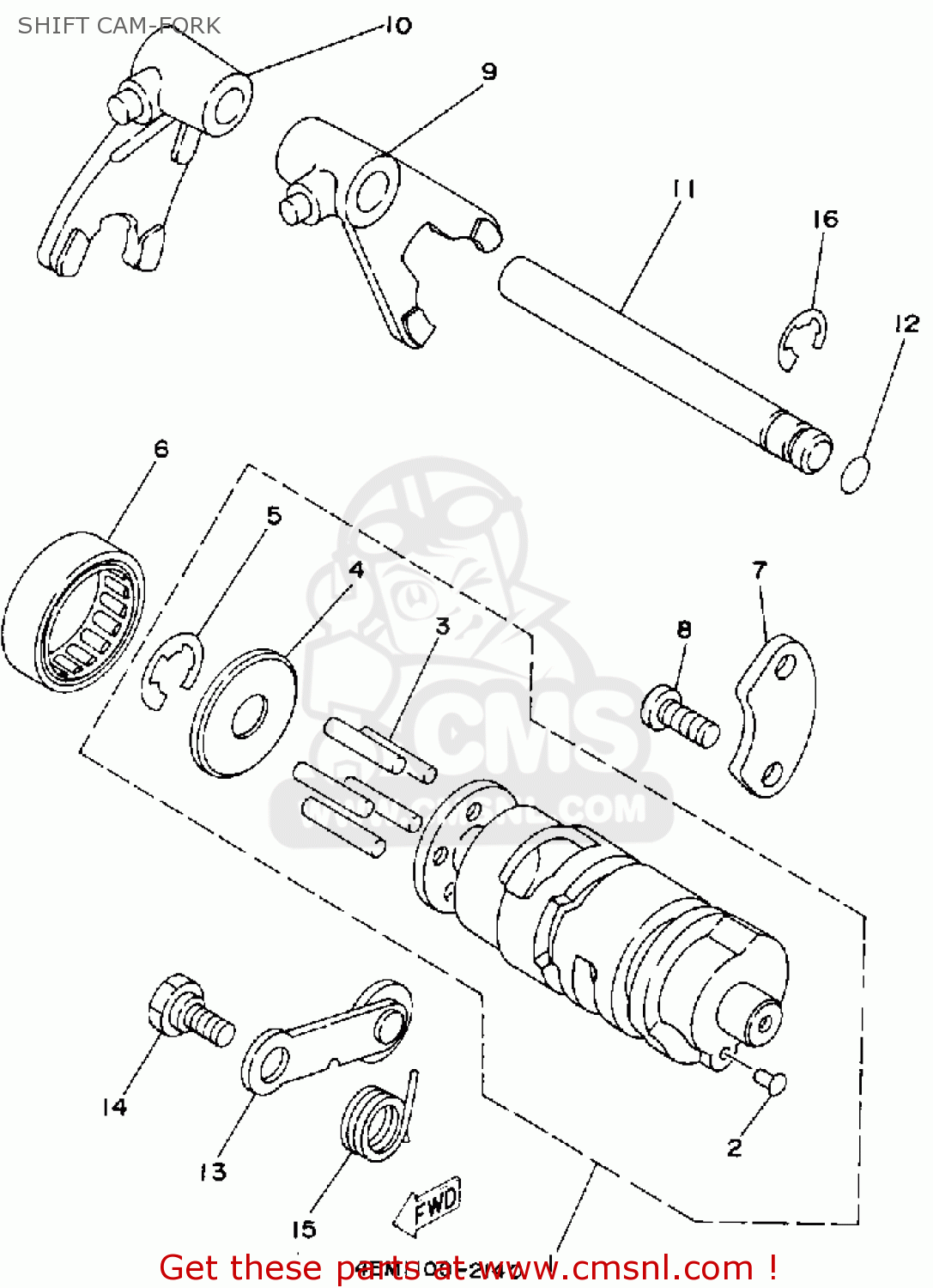 4EM1854000: Shift Cam Assy Yamaha - buy the 4EM-18540-00 at CMSNL
