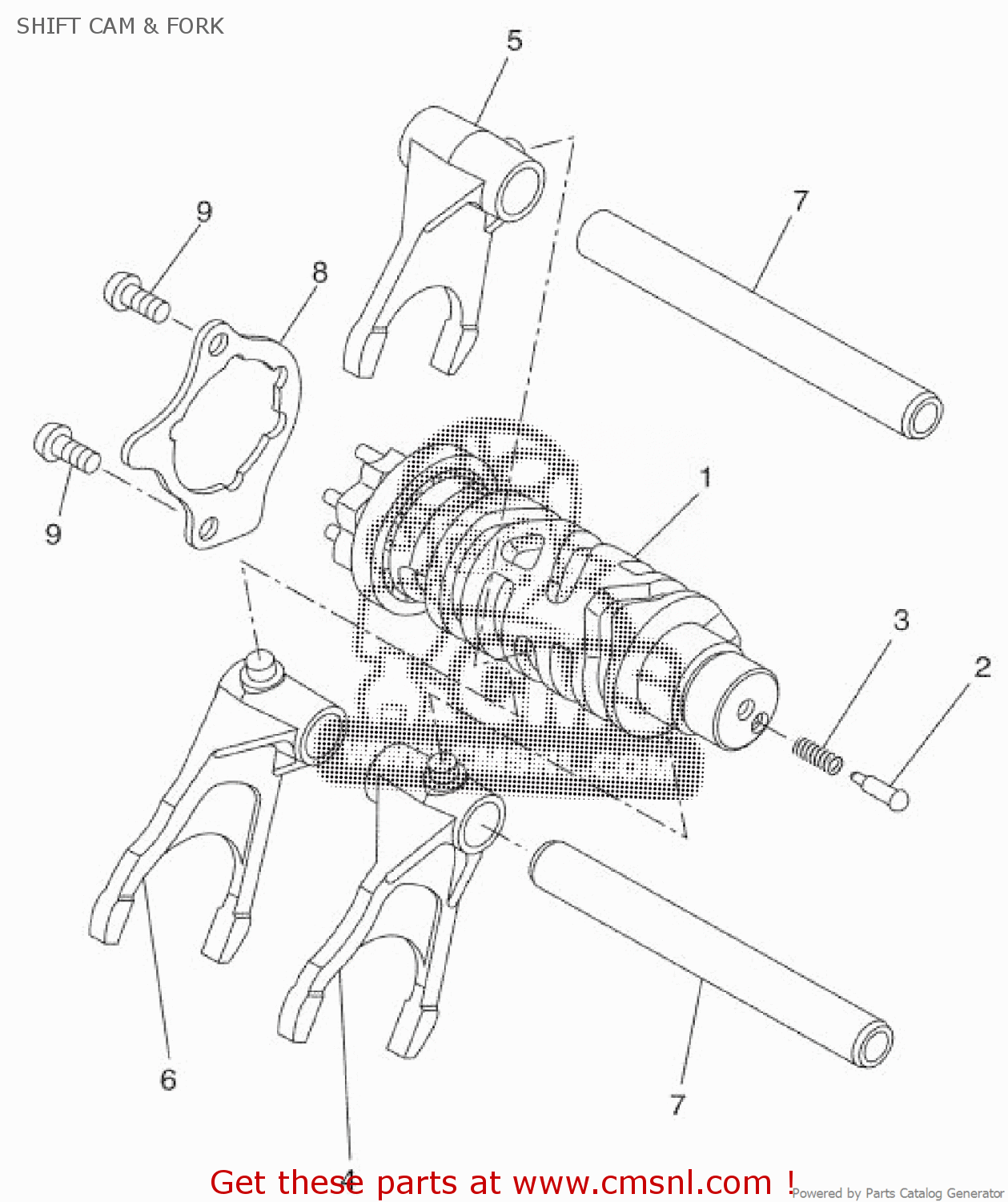 BU3E854000: Shift Cam Assy Yamaha - buy the BU3-E8540-00-00 at CMSNL
